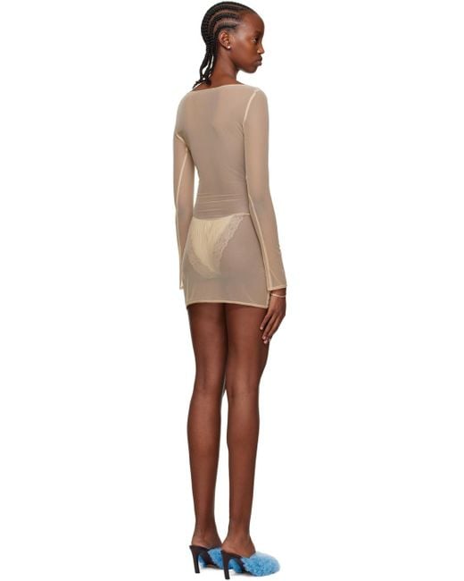 Vaillant Ssense Exclusive Tan Sheer Minidress in Black | Lyst
