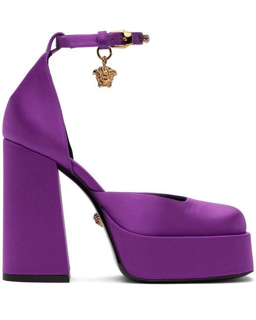 Versace Purple Medusa Aevitas Platform Heels | Lyst