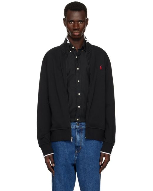 Polo Ralph Lauren Interlock Track Jacket in Black for Men | Lyst