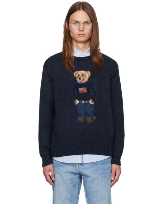 Polo Ralph Lauren Bear Sweater in Black for Men | Lyst