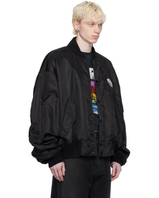 Balenciaga 'paris' Bomber Jacket in Black for Men | Lyst