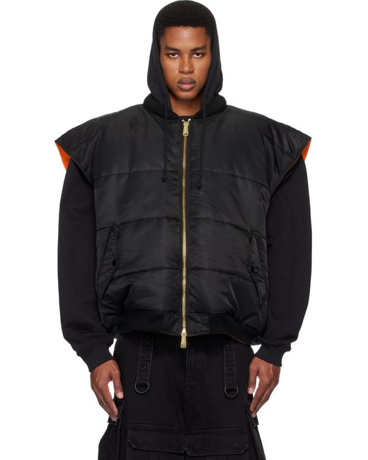 Vetements Logo Reversible Bomber Vest in Black for Men | Lyst