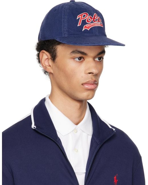 Polo Ralph Lauren Logo Washed Twill Ball Cap in Blue for Men | Lyst