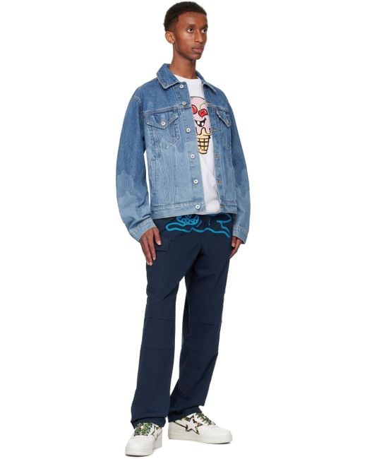 ICECREAM Lazer Drip Denim Trucker Jacket in Blue for Men | Lyst