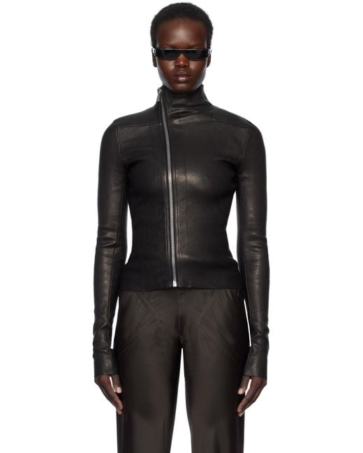 Rick Owens Hollywood Gary Leather Jacket in Black | Lyst