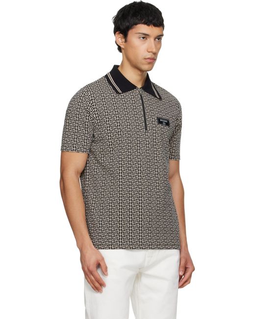 Balmain Monogram Polo in Black for Men | Lyst UK
