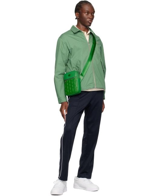 Lacoste Leather Monogram Vertical Bag in Green for Men | Lyst