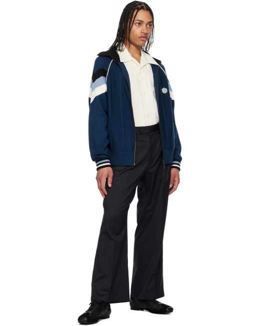 rice nine ten Knitting Track Jacket in Blue for Men | Lyst