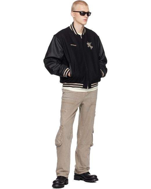 Represent Mascot Wool Varsity Bomber Jacket in Black for Men | Lyst