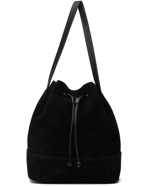 NOTHING WRITTEN Suede Bucket Bag in Black | Lyst