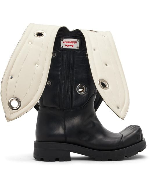 Charles Jeffrey Banana Eyelet Moggies Boots in Black for Men | Lyst UK