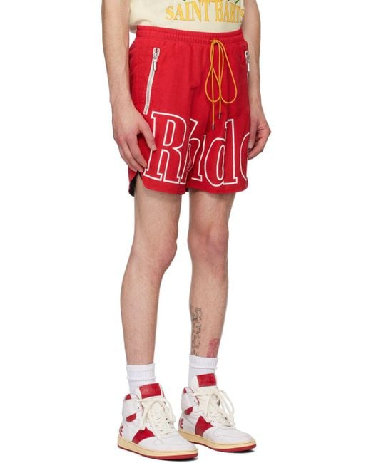 Rhude Logo Shorts in Red for Men | Lyst