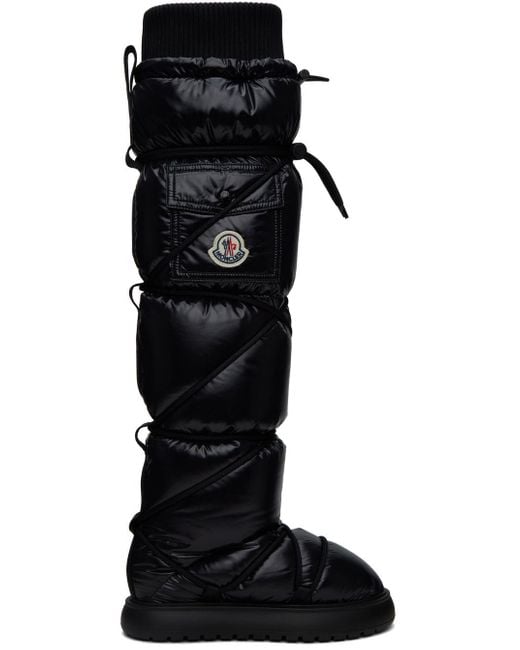 Moncler Gaia Pocket High Snow Boots in Black | Lyst