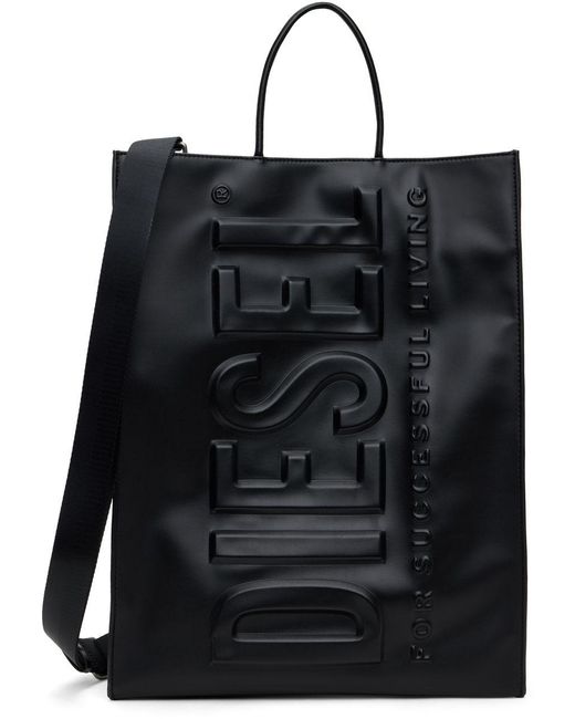 DIESEL Black Large Dsl 3d Tote for Men | Lyst
