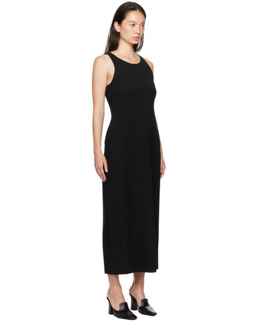 AURALEE Tense Wool Double Cloth Midi Dress in Black | Lyst