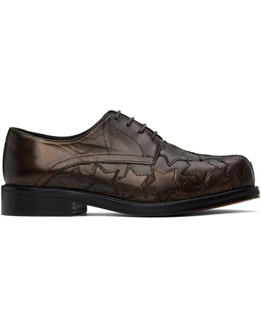 STEFAN COOKE Star Square Toe Derbys in Black for Men | Lyst