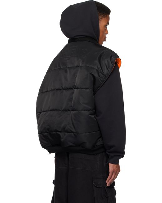Vetements Logo Reversible Bomber Vest in Black for Men | Lyst