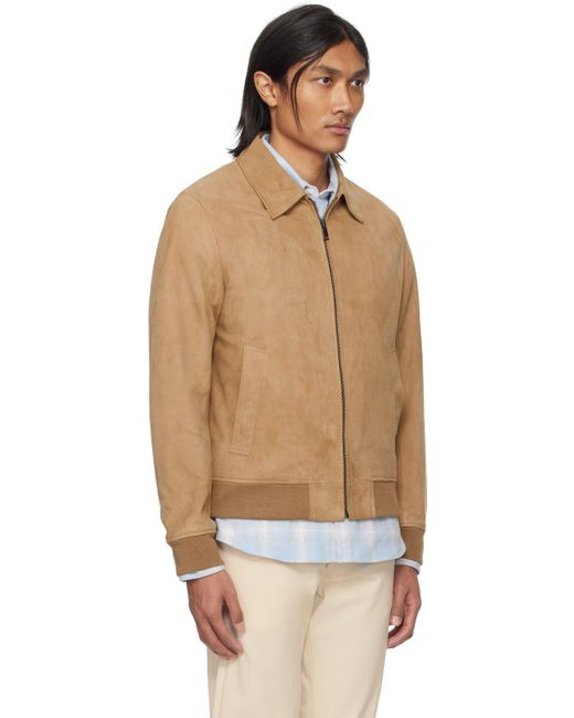 Theory Brown Wyatt Leather Jacket in Black for Men | Lyst