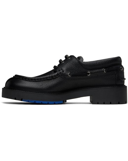 Burberry Leather Raft Boat Shoes in Black for Men | Lyst