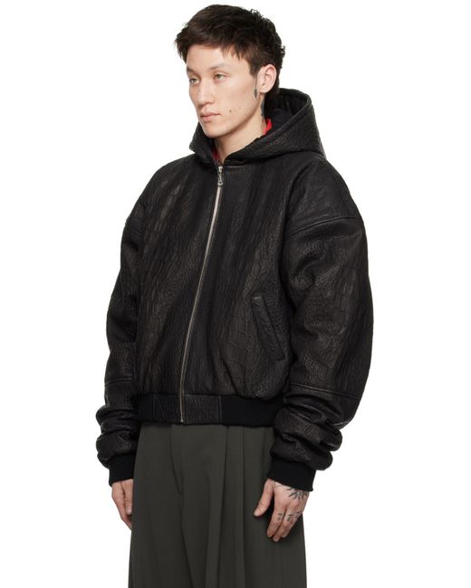 Lu'u Dan Hooded Outlaw Leather Jacket in Black for Men | Lyst