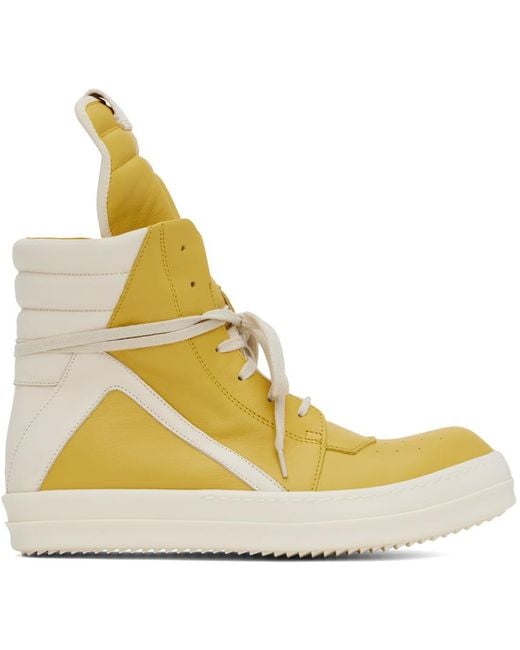 Rick Owens Porterville Geobasket Sneakers in Yellow for Men | Lyst