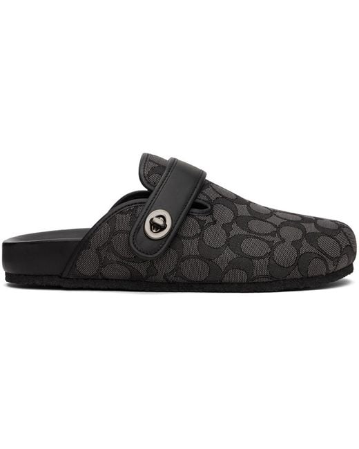 COACH Gray & Black Signature Jacquard Clogs for Men | Lyst Canada