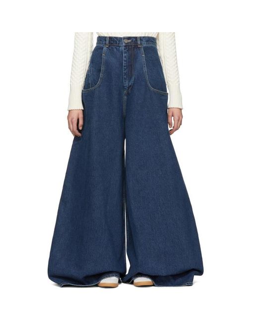 Martine Rose Indigo Wide-leg Rave Jeans in Blue | Lyst