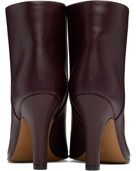 The Row Burgundy Prudens Boots in Purple | Lyst