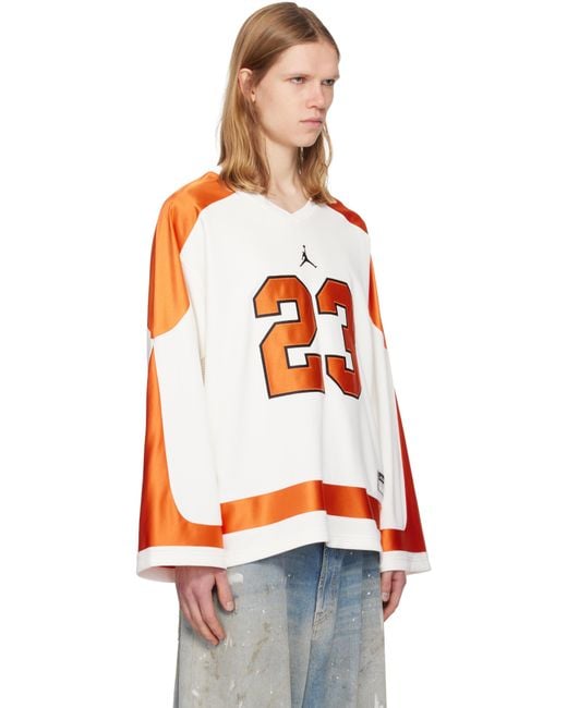 Nike Off- Brooklyn Collegiate Hockey Jersey in Orange for Men | Lyst UK