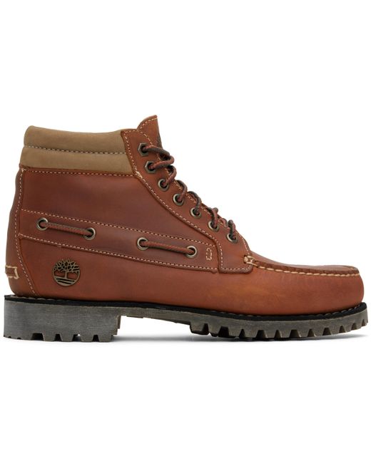 Timberland Tan Authentic Mid Lace-Up Boots in Brown for Men | Lyst