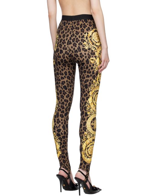 Versace Wild Barocco Stirrup Leggings in Black | Lyst