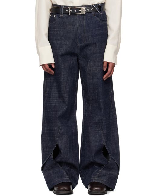 NULLUS Intertwined Structure Selvedge Jeans in Blue for Men | Lyst