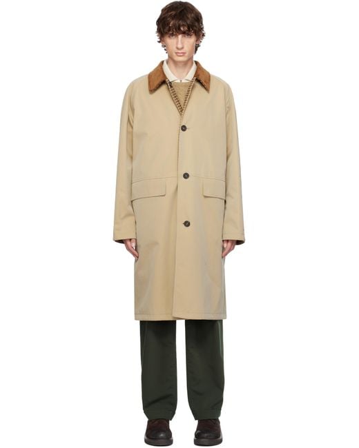 Drake's Reversible Harris Tweed Cotton Raglan Mac Coat in Black for Men ...