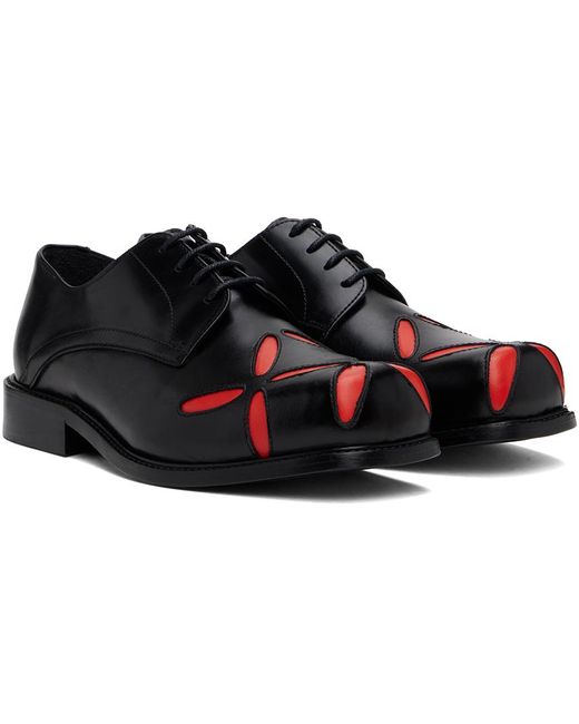 STEFAN COOKE Slashed Square Toe Derbys in Black for Men | Lyst