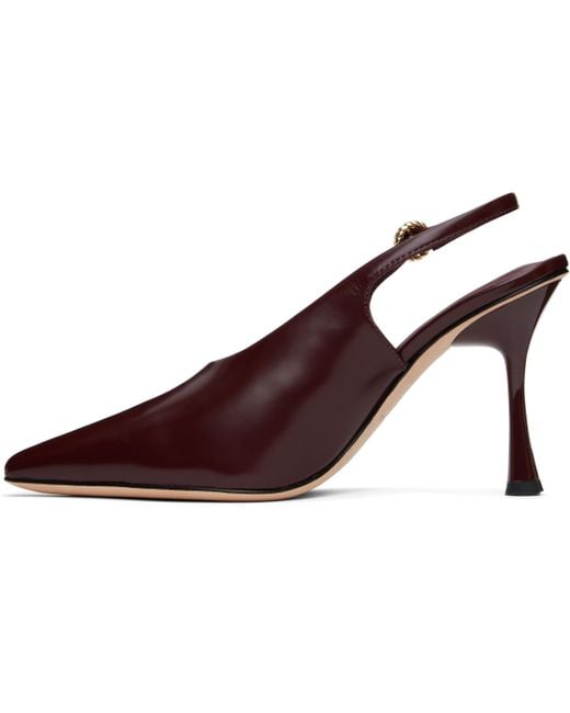 STUDIO AMELIA Burgundy Halo 90 Heels in Brown | Lyst