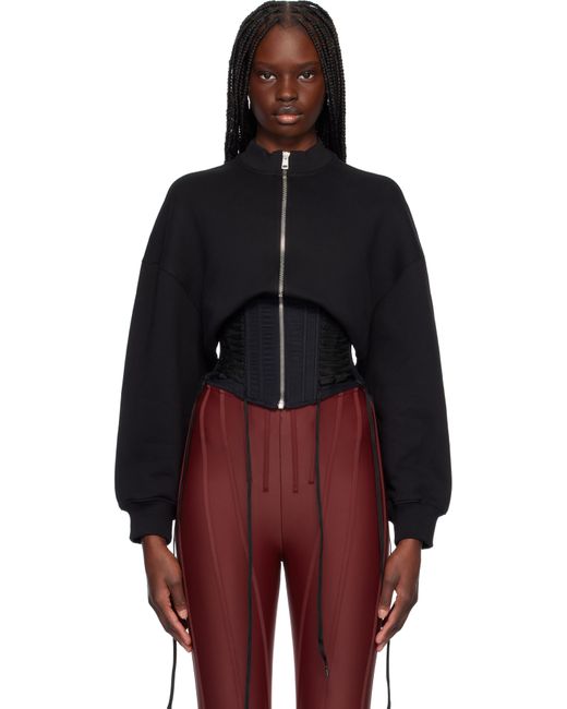 Mugler Laced Corset Track Jacket in Black | Lyst