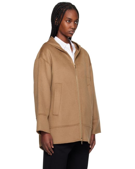 Max Mara Tan Cloe Jacket in Natural | Lyst