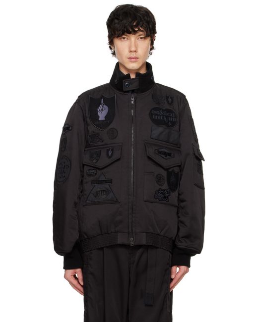 Sacai Spiewak Edition Gonz Multi Patch Bomber Jacket in Black for Men | Lyst
