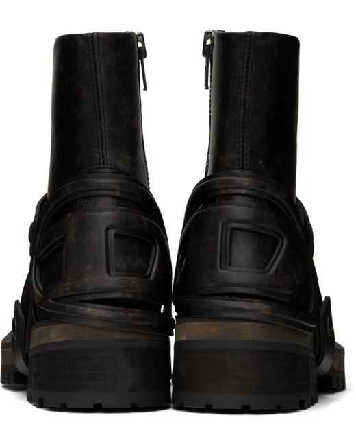 DIESEL D-Texan-Harness Boots in Black for Men | Lyst