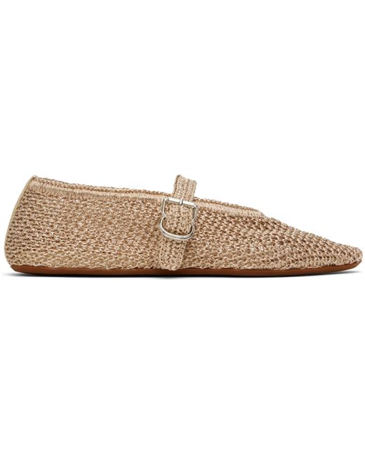 Alaïa Open Knit Ballerina Flats in Black | Lyst