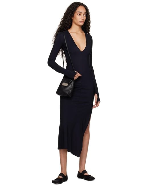 MM6 by Maison Martin Margiela Satin Anatomic Logo Ballerina Flats in Black | Lyst