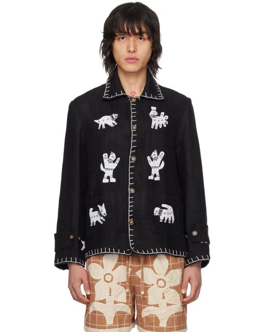 HARAGO Patch Jacket in Black for Men | Lyst UK