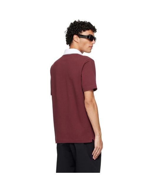 CASABLANCA Embossed Laurel Polo in Red for Men | Lyst