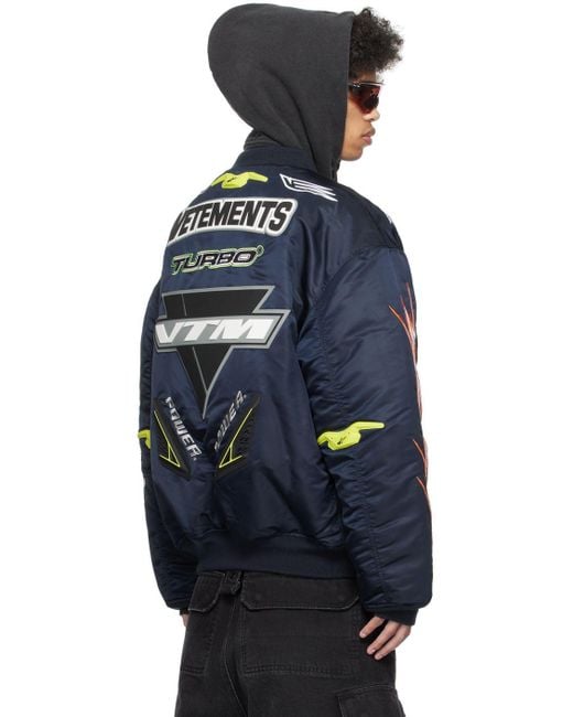Vetements Alpha Industries Edition Racing Bomber Jacket in Blue for Men ...