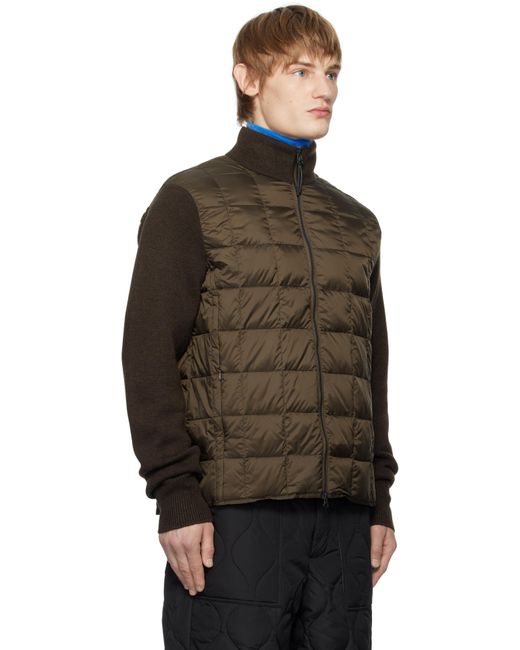 Taion Hi Neck Knit Down Jacket in Black for Men | Lyst