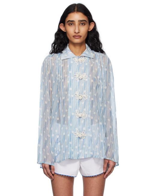 Bode Meridian Blouse in Black | Lyst