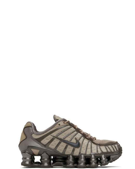Nike Khaki Shox Tl Sneakers in Brown | Lyst