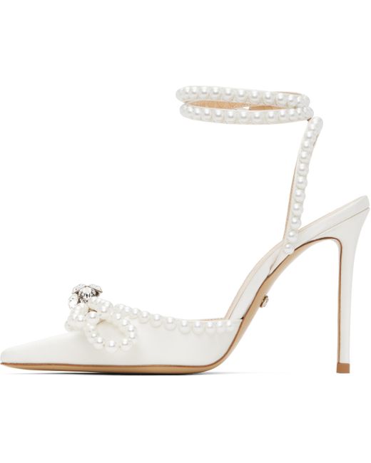 Mach & Mach Double Bow With Pearls Heels in White | Lyst