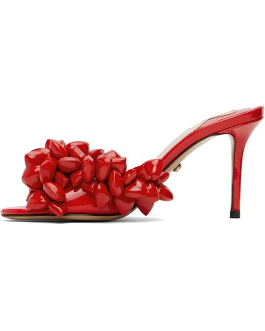 Mach & Mach Puffy Heart Patent Mules in Red | Lyst