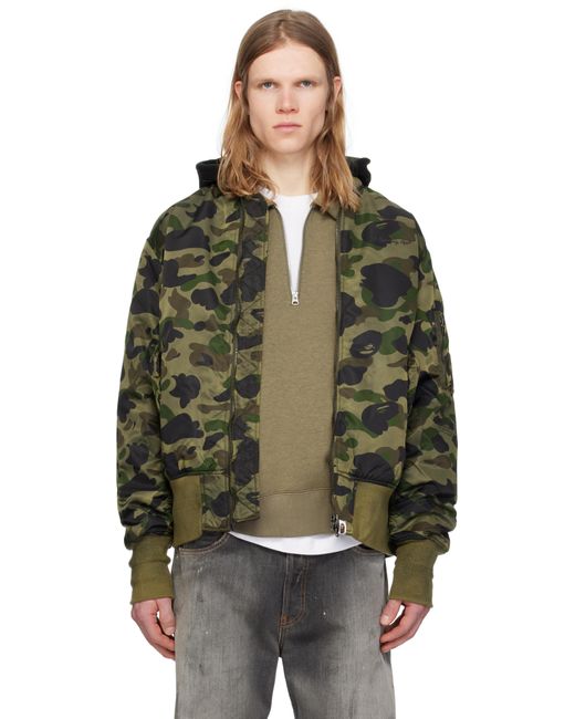 A Bathing Ape 1St Camo Ma-1 Bomber Jacket in Black for Men | Lyst